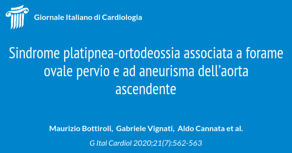 Sindrome platipnea-ortodeossia associata a forame ovale pervio e ad ...