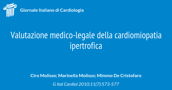 Valutazione medico-legale della cardiomiopatia ipertrofica | Giornale ...